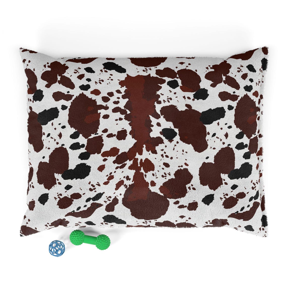 Cozy Cow Print Pet Bed, Plush Animal Print Dog Cat Cushion, Western ...