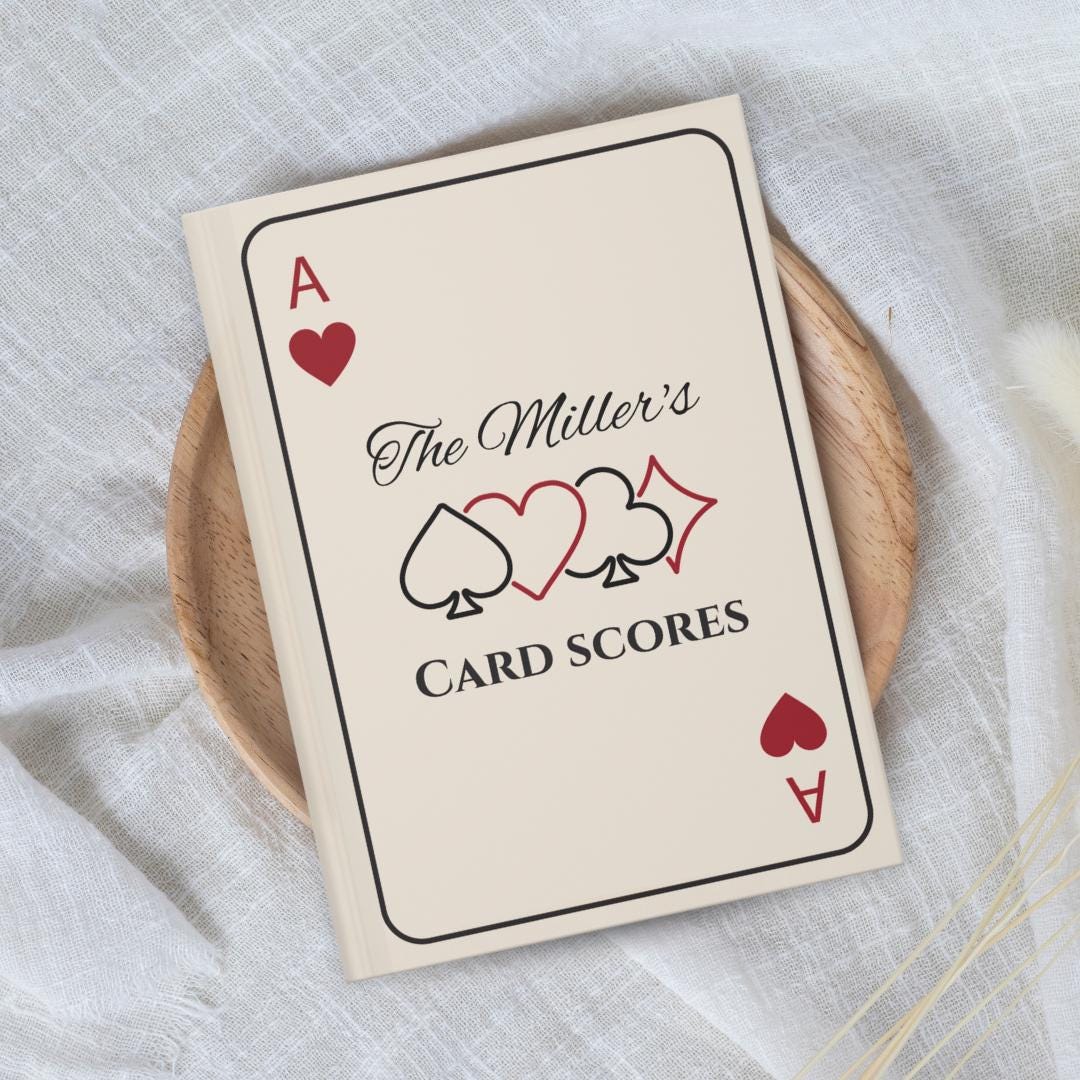 Personalized Games Night Score Book, Card Scores Book, Custom Family ...