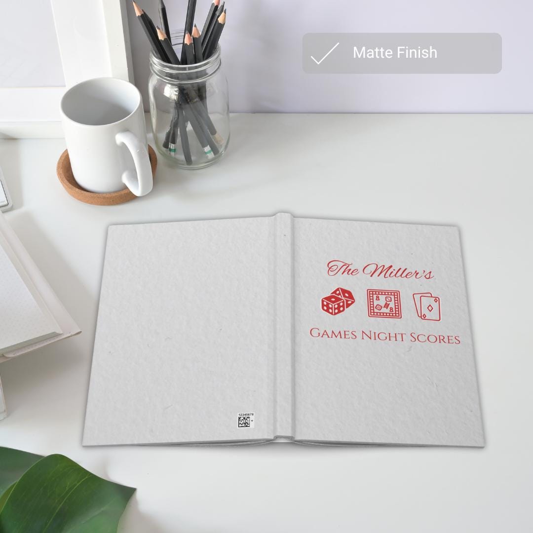 Personalized Family Game Night Score Book Custom Name Game Night Gifts ...