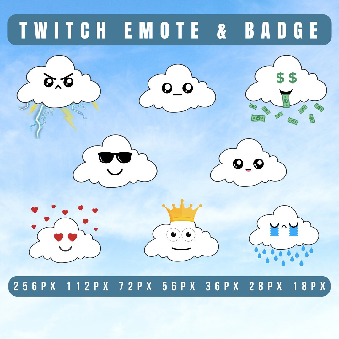Twitch Emote Cloud White Cloud Twitch Emote Collection Twitch Cloudy ...