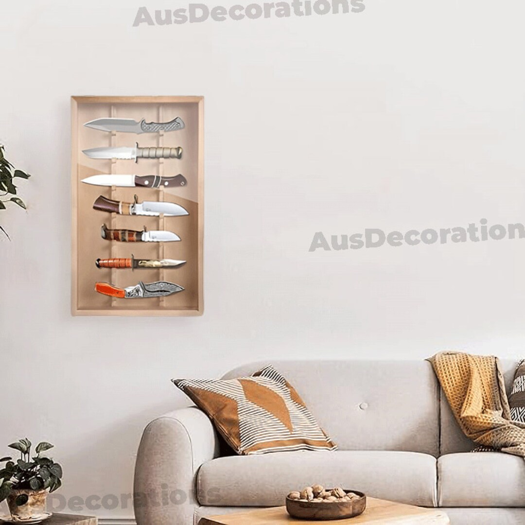 Handmade Wooden Knife Display Case With Lockable Door Large Display ...