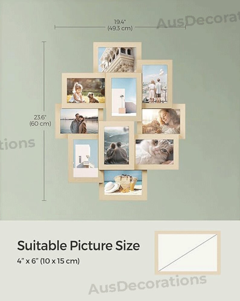 Handmade 10 Pack Wood Collage Picture Frames for Gallery Photo Collage ...