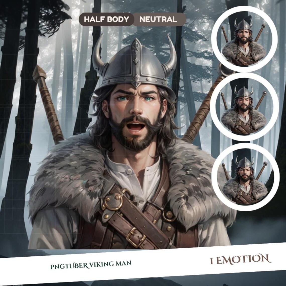 Pngtuber Viking Pngtuber Male Png Tuber Male Custom Png Tuber Vtuber ...