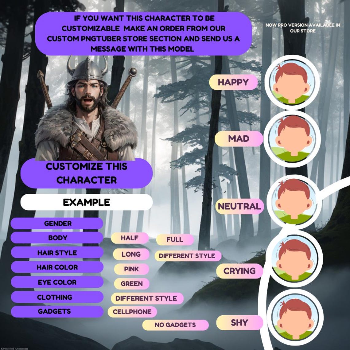 Pngtuber Viking Pngtuber Male Png Tuber Male Custom Png Tuber Vtuber ...