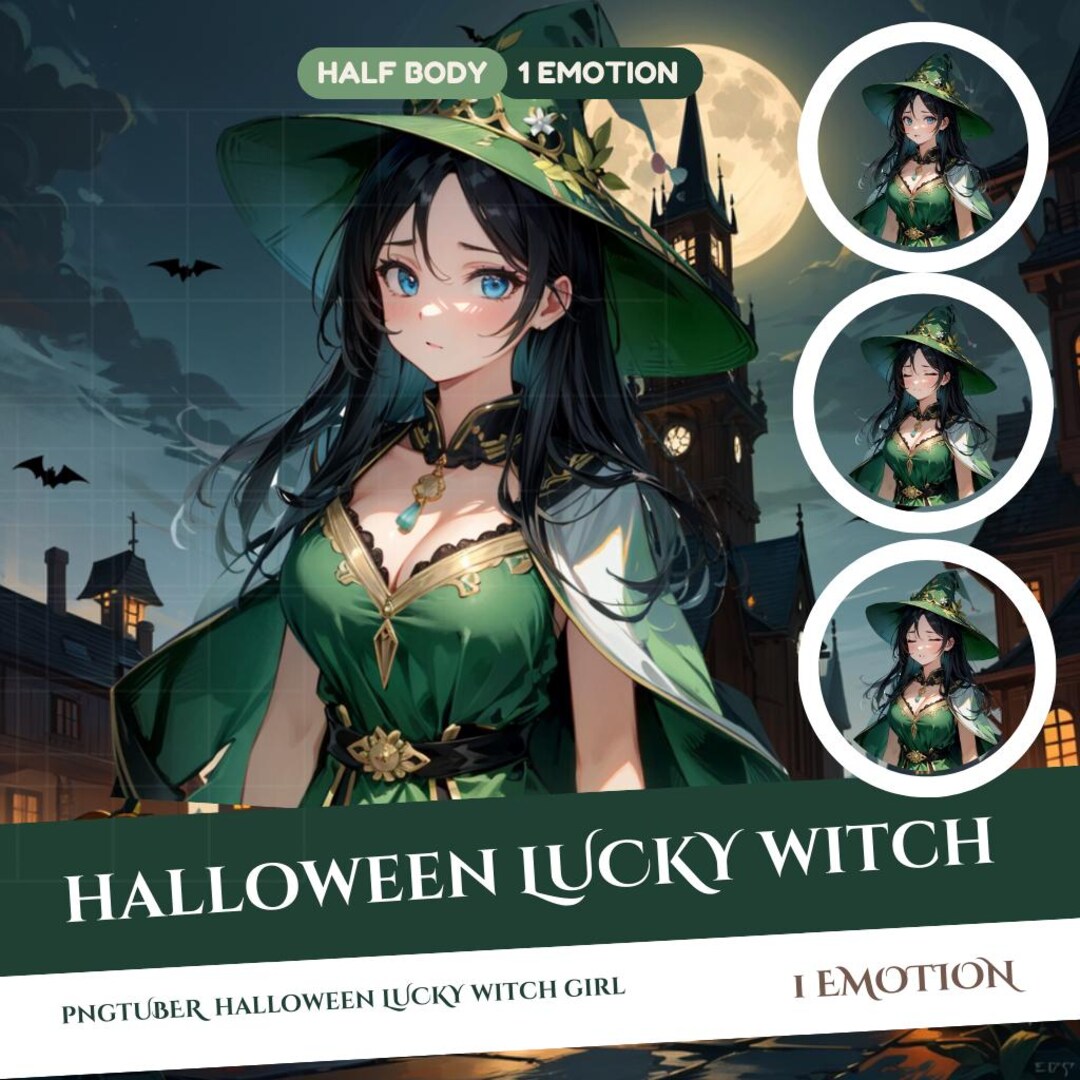 Halloween Lucky Witch Girl Pngtuber Model (veadotube File) - Etsy