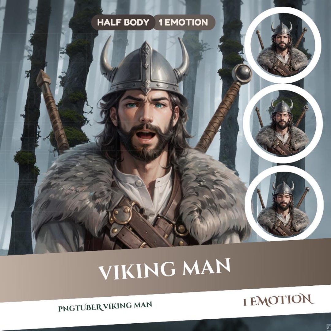 Pngtuber Viking Pngtuber Male Png Tuber Male Custom Png Tuber Vtuber ...
