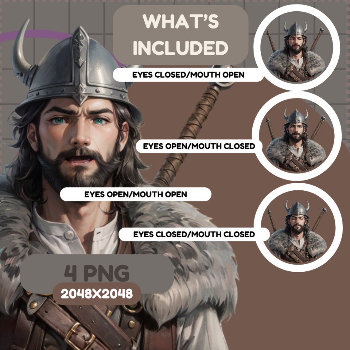 Pngtuber Viking Pngtuber Male Png Tuber Male Custom Png Tuber Vtuber ...