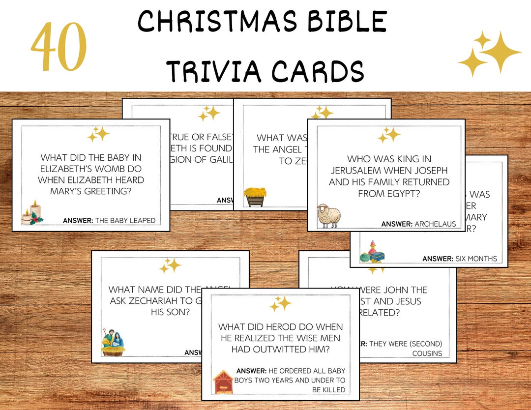 Tarjetas de trivia bíblicas navideñas imprimibles / Divertido juego de ...