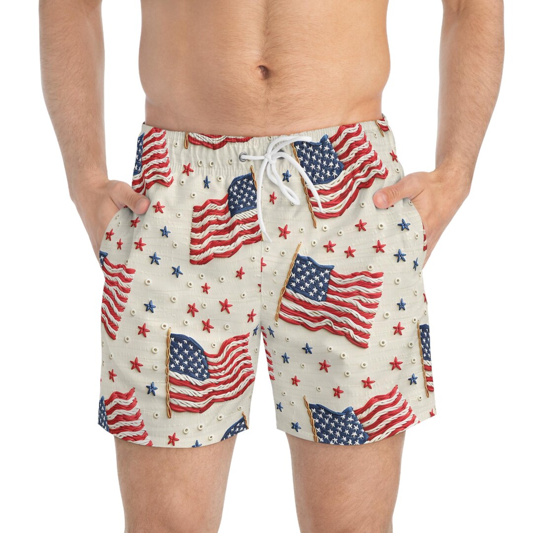 Flag of Freedom Swim Trunks, USA Swim Trunks, Stars Stripes Swim Trunks ...