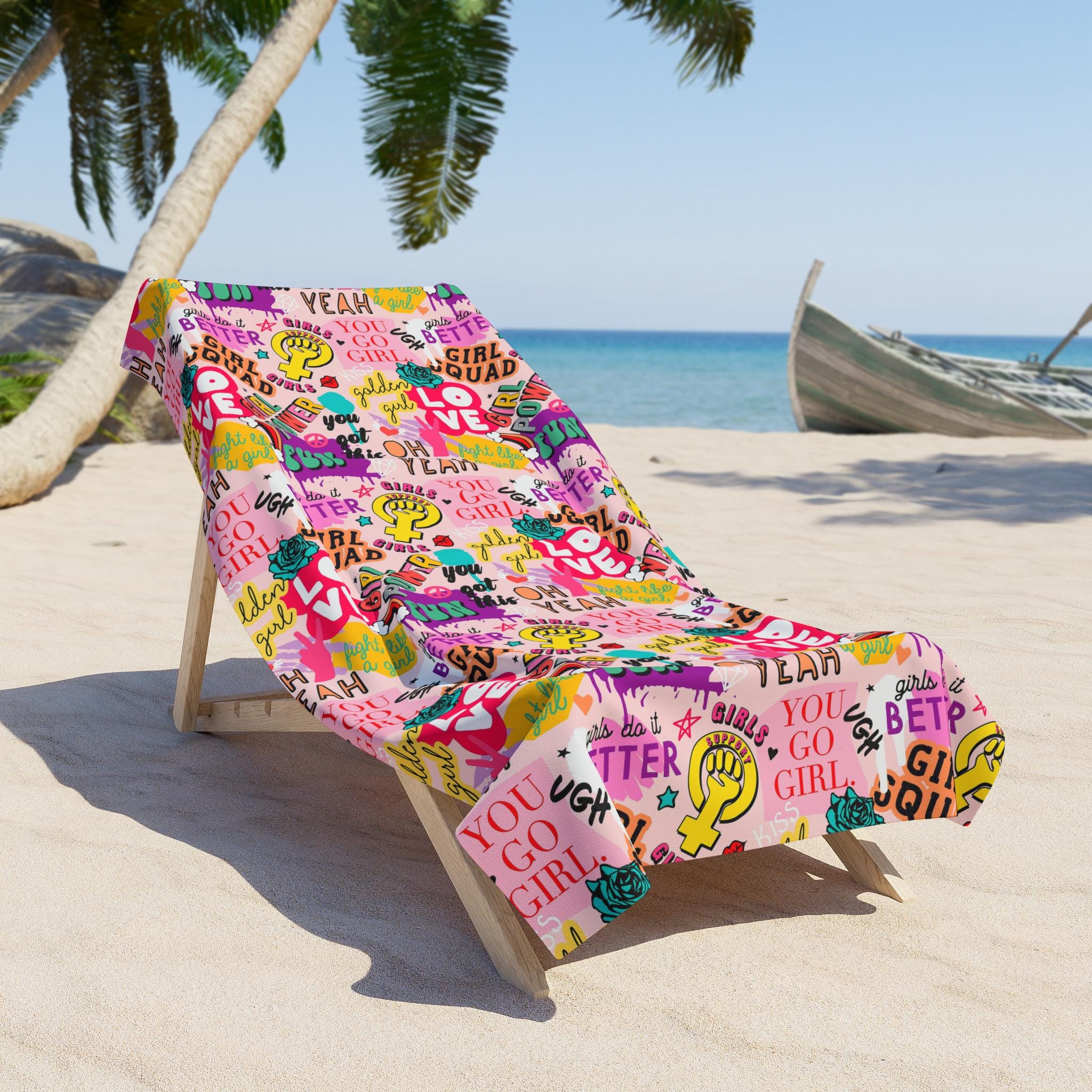 Girl Squad Towel, Beach Towel, Custom Towel, Girl Power Towel, Bath ...