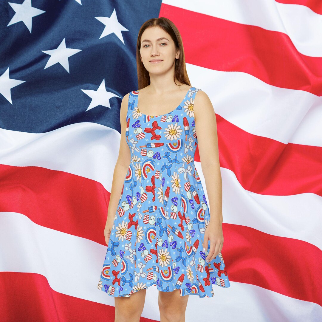 Sunny Celebrations Skater Dress, USA Dress, USA Flag Dress, Patriotic ...