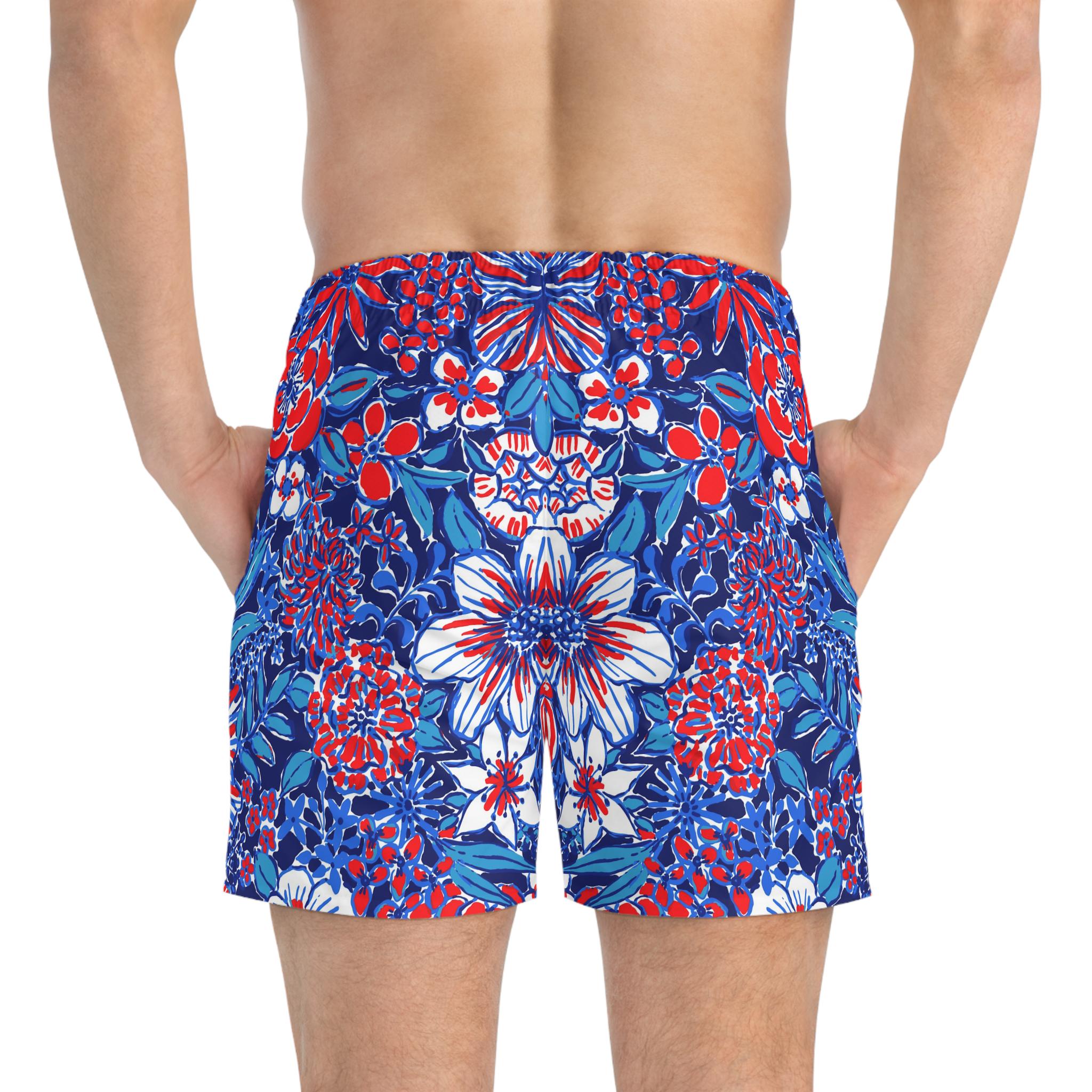 Liberty Garden Swim Trunks, USA Swim Trunks, Stars Stripes Swim Trunks ...