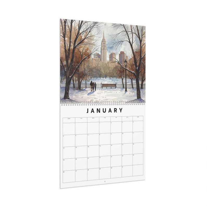 New York 2026, New York Calendar, Watercolor Calendar, Travel Calendar ...