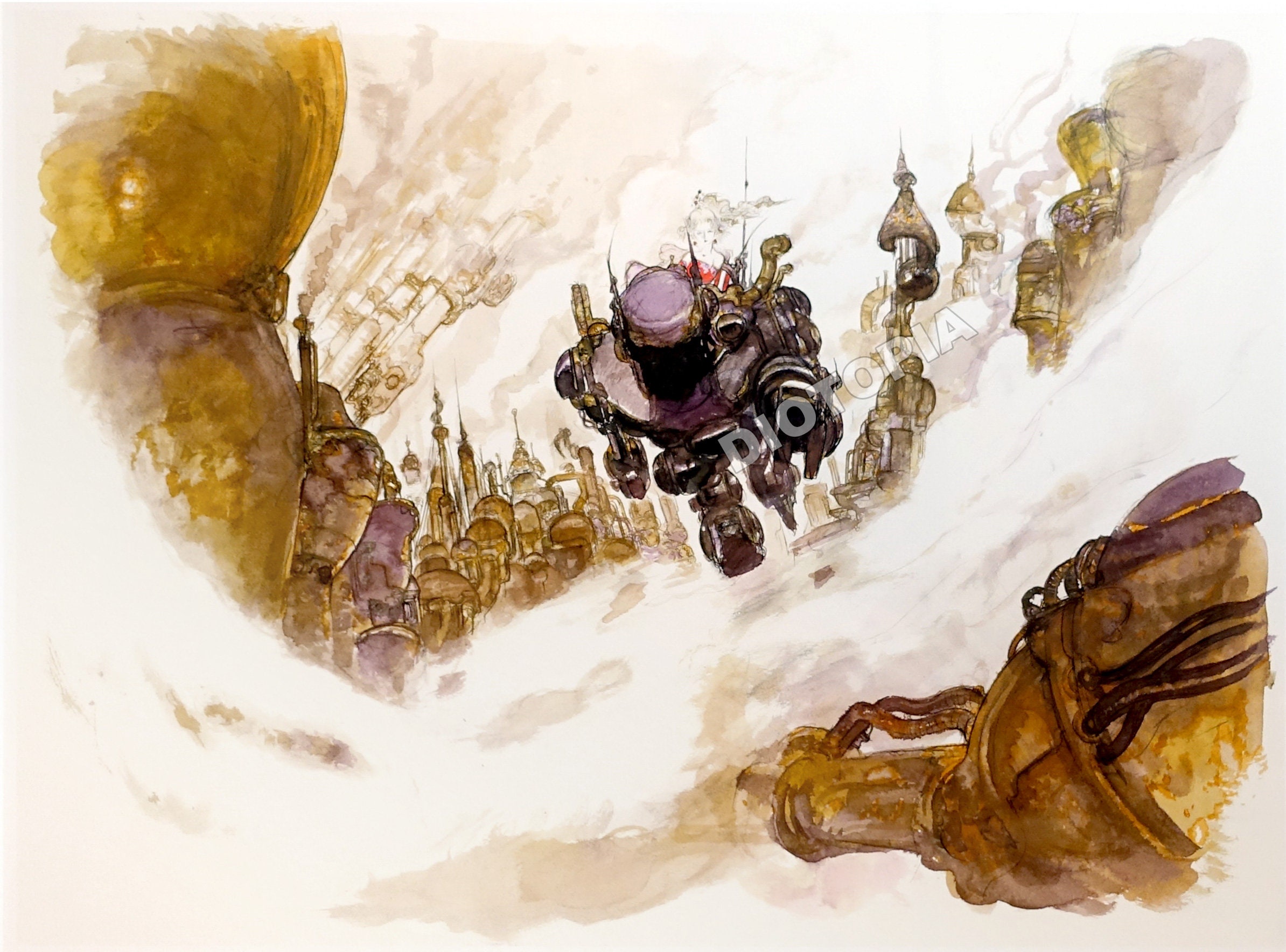 Final Fantasy VI Tina Branford Yoshitaka Amano Autographed Artwork FFVI ...