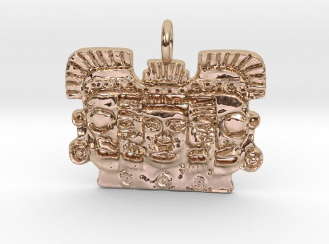 Alien Maya Pendant 14K Gold Pendant, Gift for Her, Gold Designer ...