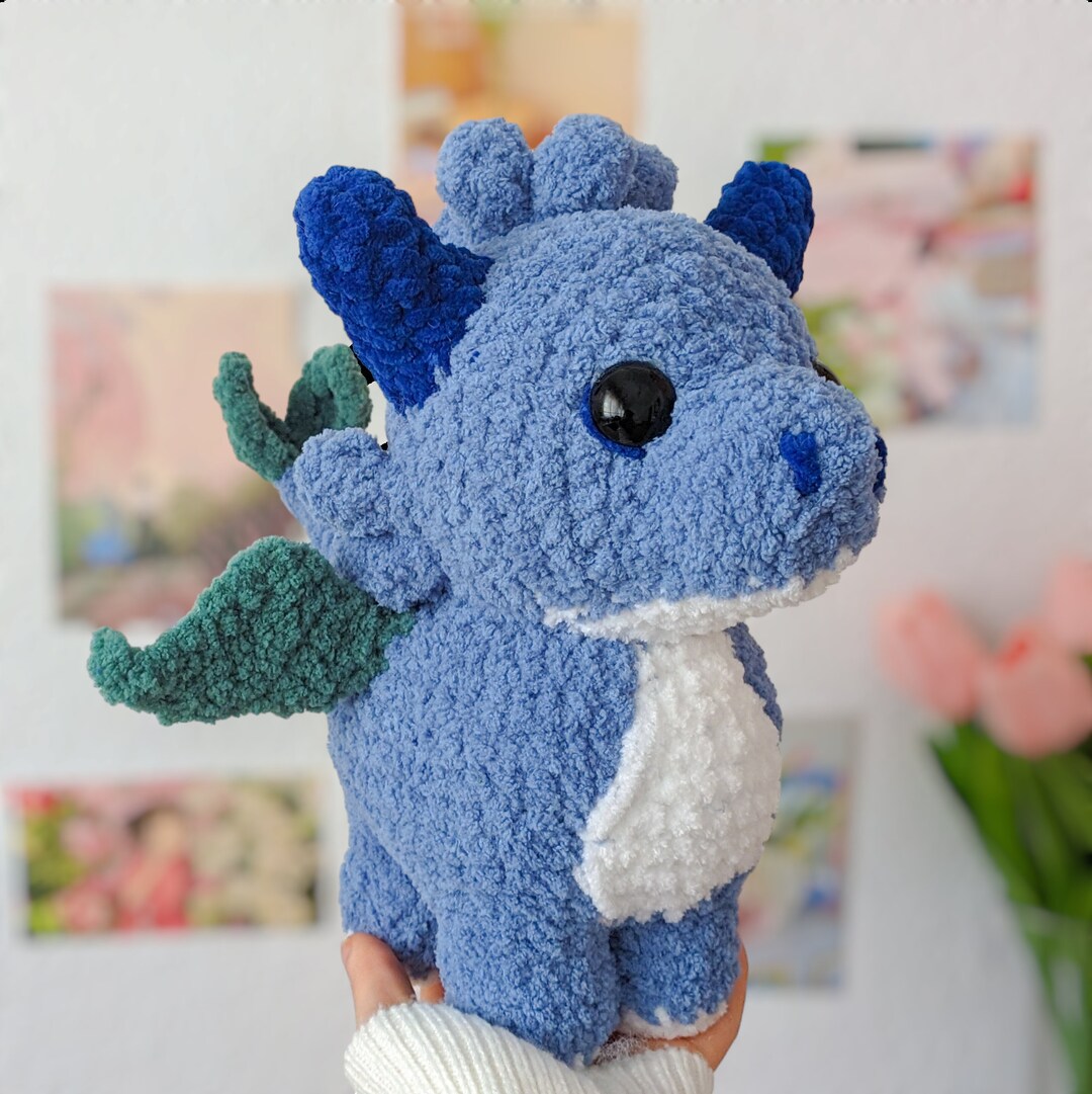 Blueberry Dragon Crochet Plushie Amigurumi - Etsy