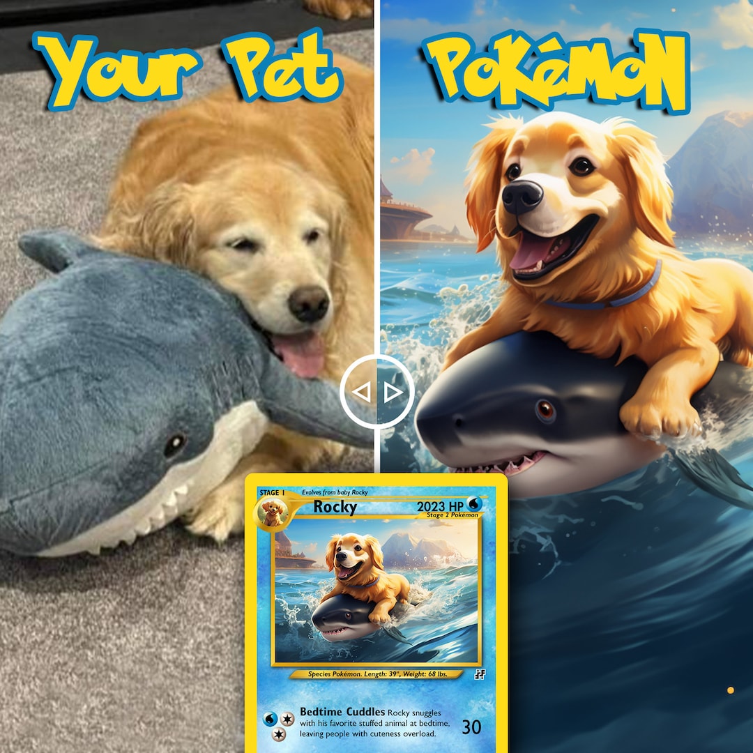 Pet as a Pokemon Card - Custom Pokemon Card - Personalized Pokemon Gift ...