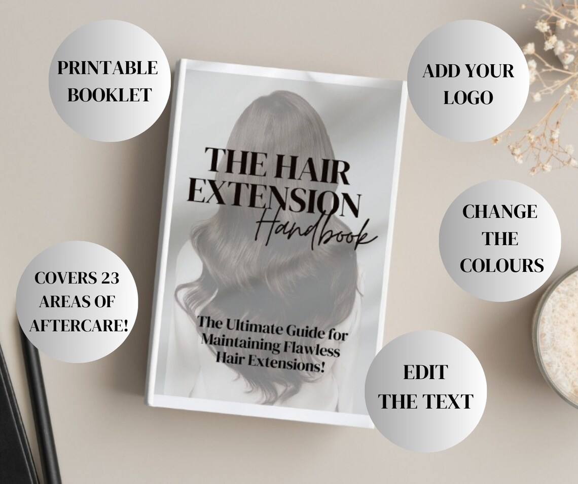 Hair Extensions Aftercare Printable Handbook / Editable Aftercare Guide ...