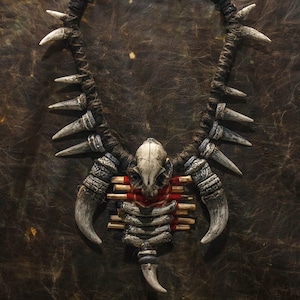 Handmade Bone Necklace | Shaman Costume Jewelry | LARP Fantasy ...