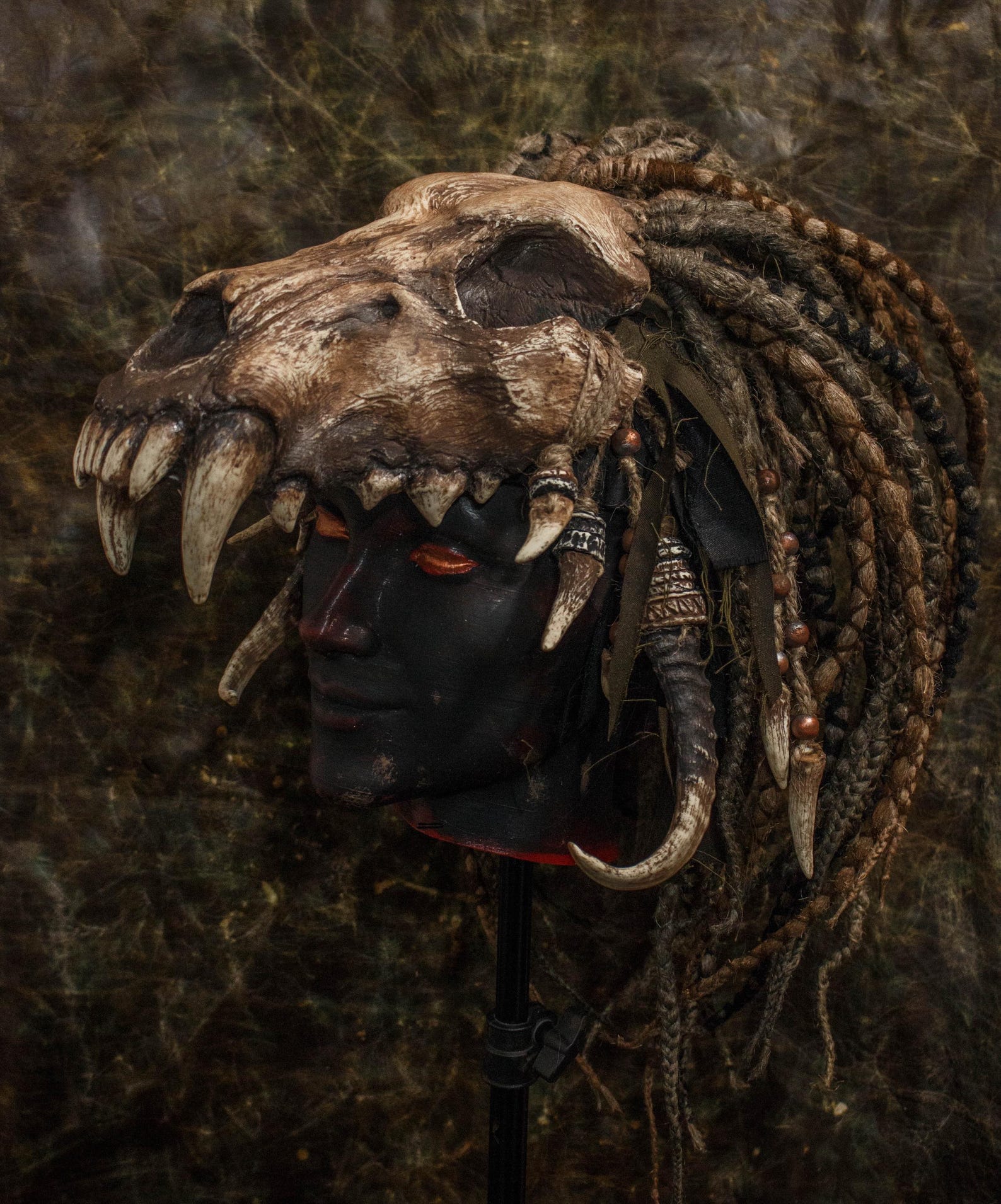 Cave Wolf Skull Hat | Shaman Costume Accessory | Handmade Headdress ...