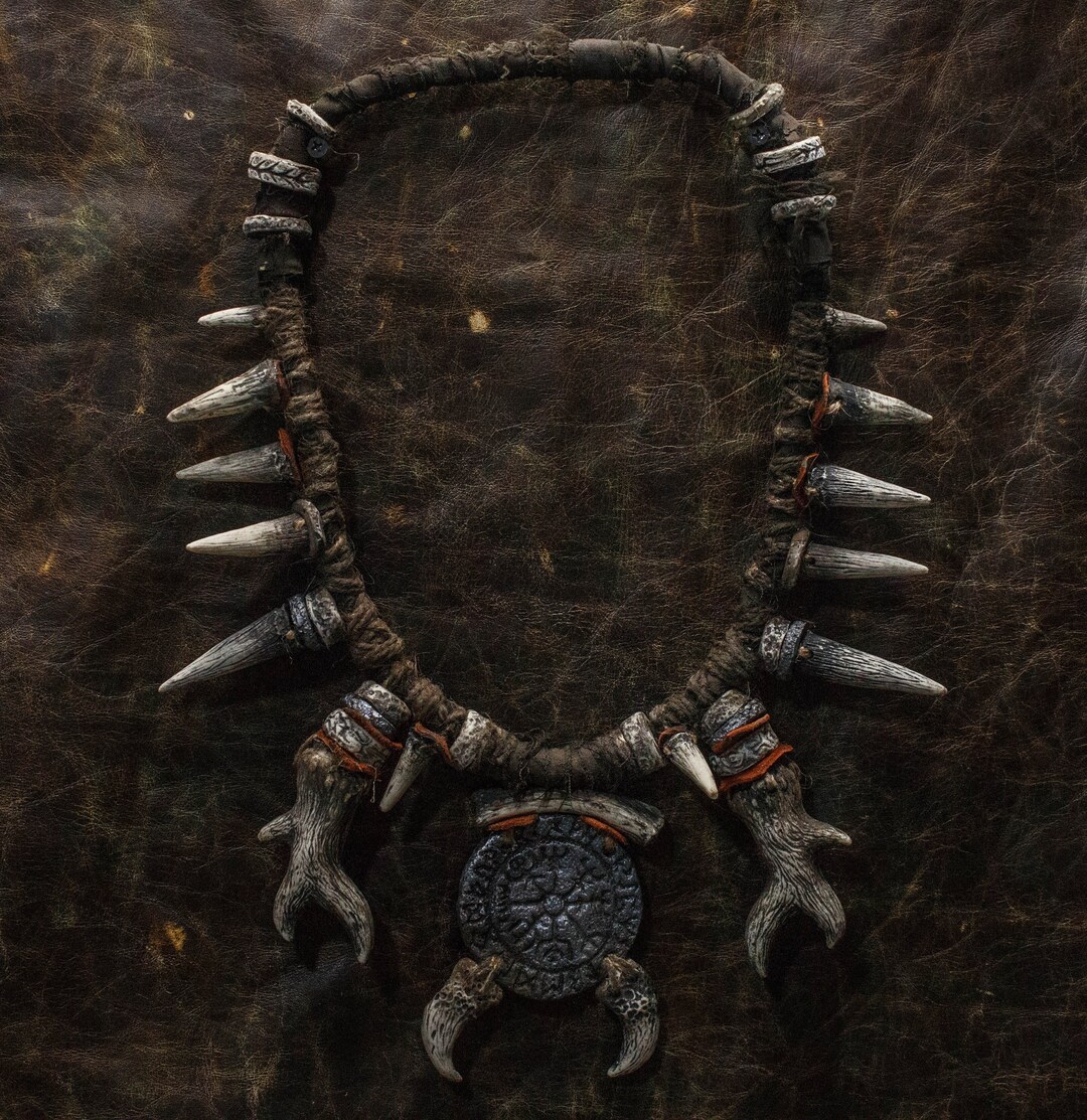 Shaman Costume Necklace With Plastic Needles Tribal Jewelry Bohemian ...