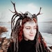 Shaman Style Horns Headband With Pigtails | Handmade Tribal Accessory ...