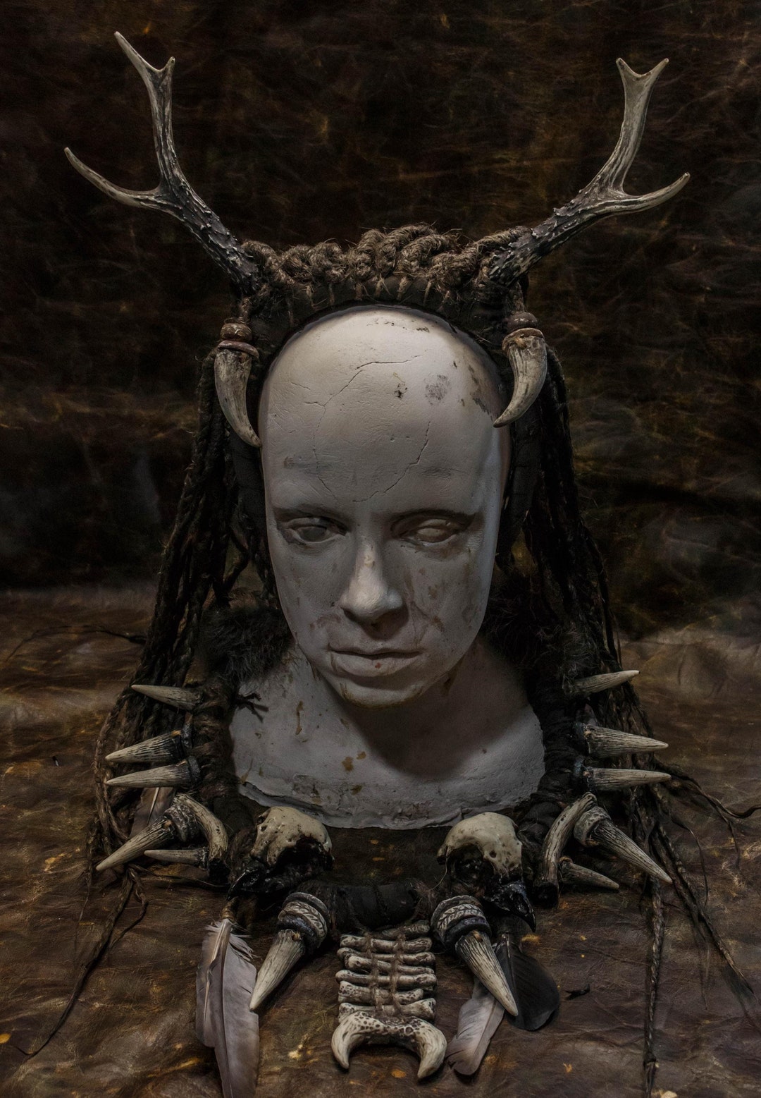 Pagan Headdress With Horns Handmade Tribal Jewelry Ethnic Head ...