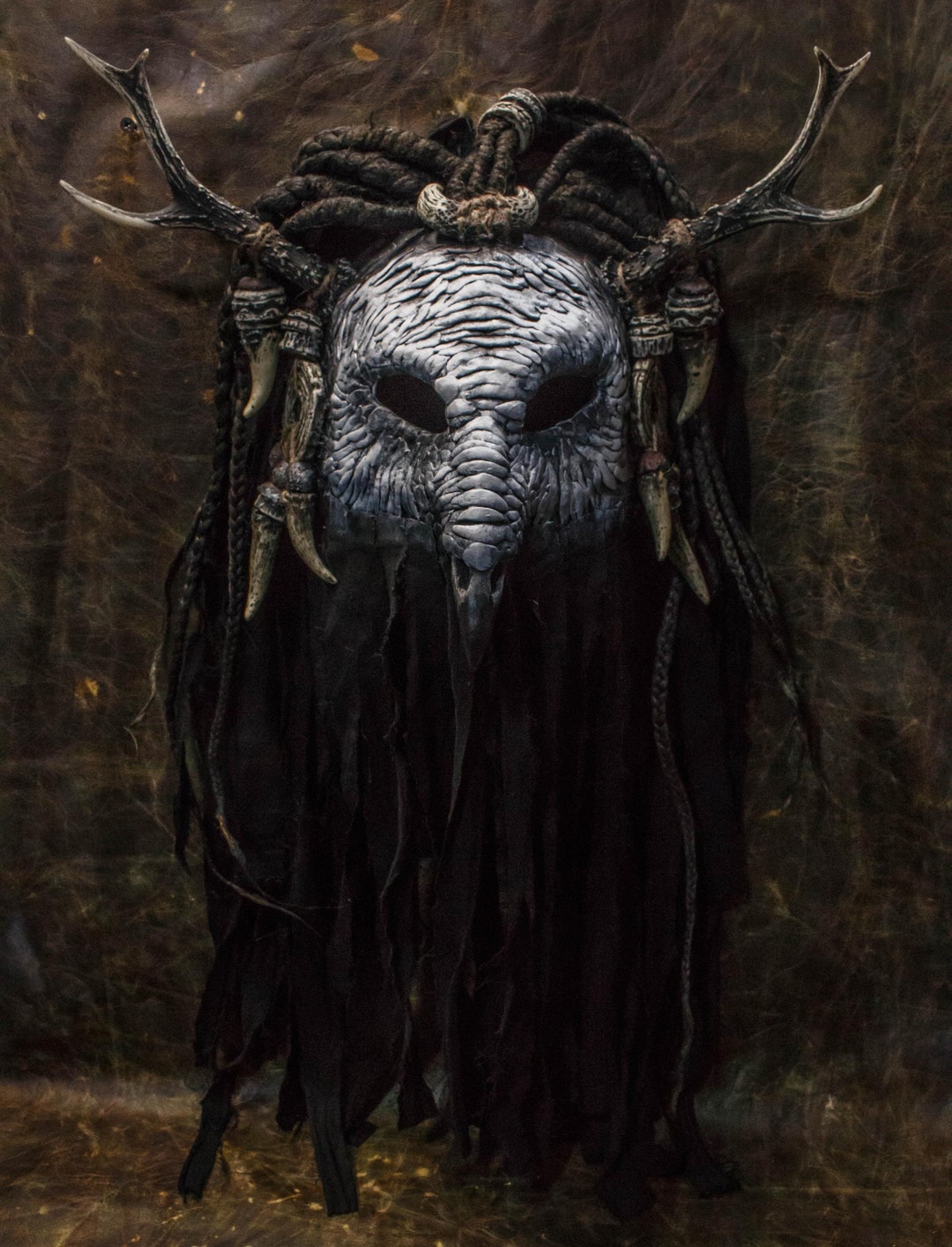Horned Owl Skull Mask | Fantasy LARP Costume | Shaman Headdress With ...