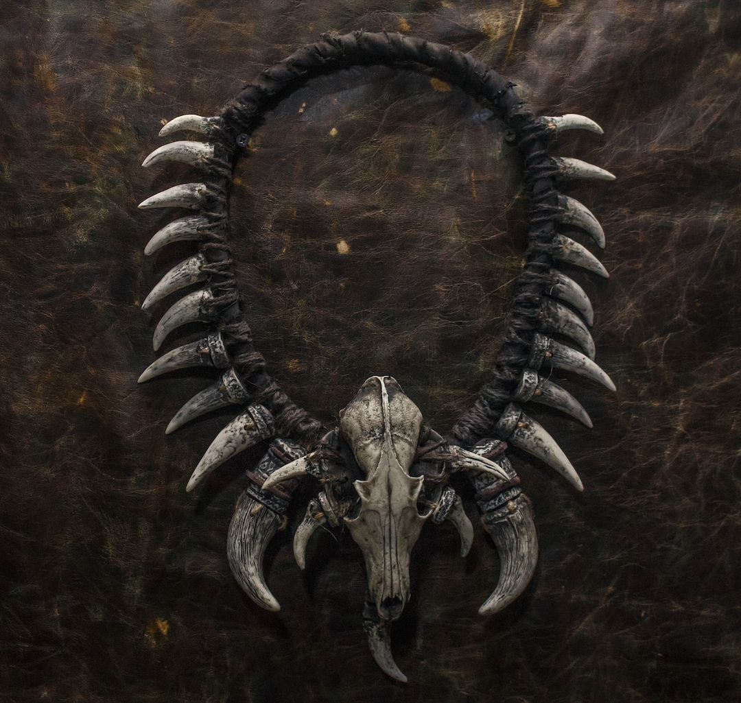 Tribal Fox Skull Necklace for LARP | Orc & Shaman Cosplay | Custom ...