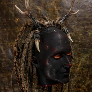 Pagan Headdress With Horns | Handmade Tribal Jewelry | Ethnic Head ...