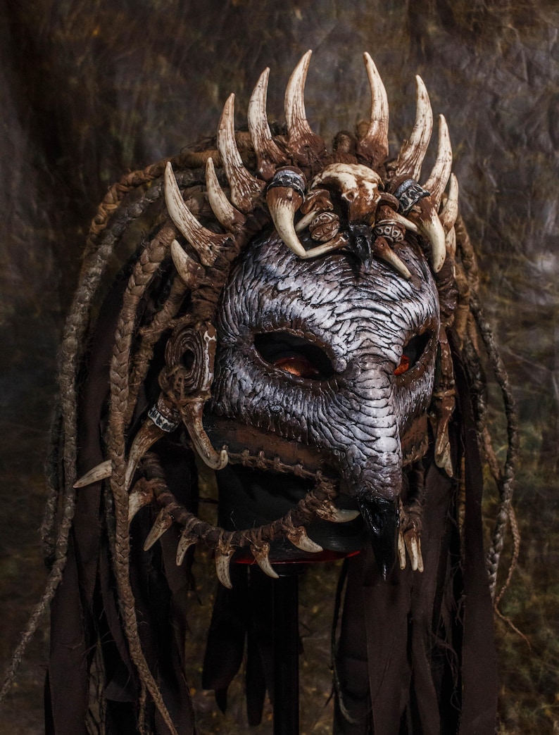Horror Owl Skull Mask | Pagan Ritual Wear | Shaman LARP Costume ...