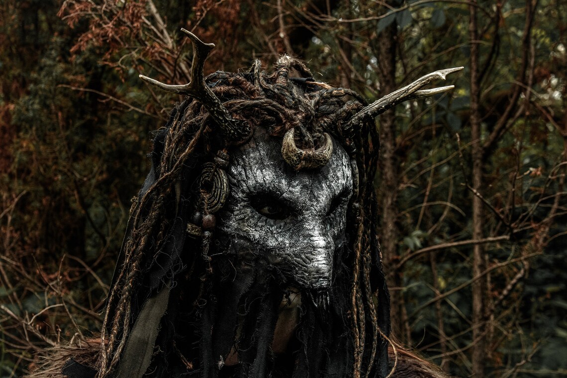 Pagan Headdress With Horns | Shaman Costume Accessory | LARP Head ...