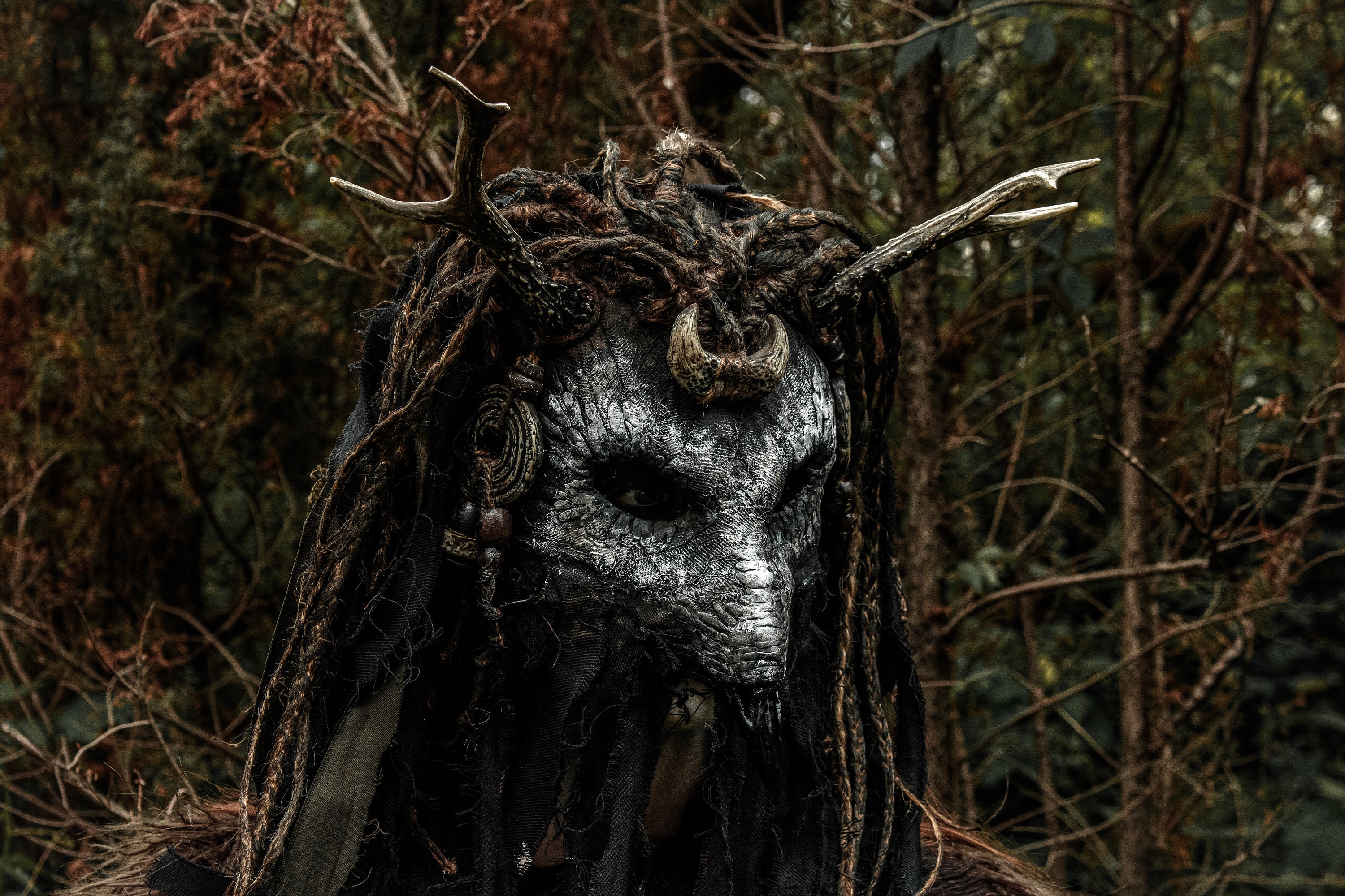 Pagan Headdress With Horns | Shaman Costume Accessory | LARP Head ...