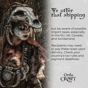 Shaman Necklace for LARP Fantasy Costume Handmade Bone Fang Jewelry ...