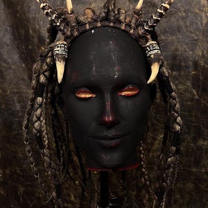 Shaman Headband With Horns | Pigtails Adornment | Tribal Halloween ...
