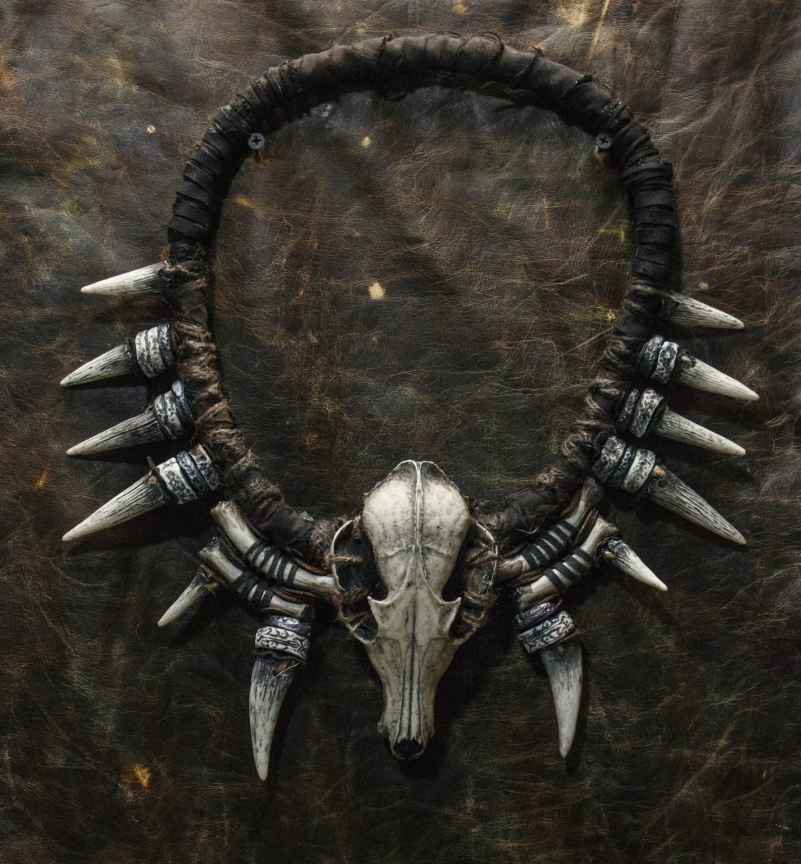 Large Shaman Necklace With Bones and Fangs | Tribal Accessories | LARP ...