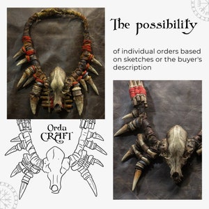 Large Fang Necklace | Shaman Style Jewelry | Theater Props | Fantasy ...