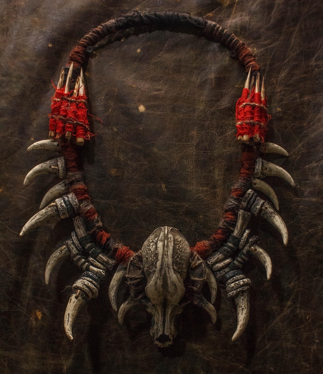 Dog Skull Necklace for LARP and Fantasy Festivals | Tribal Bone Jewelry ...