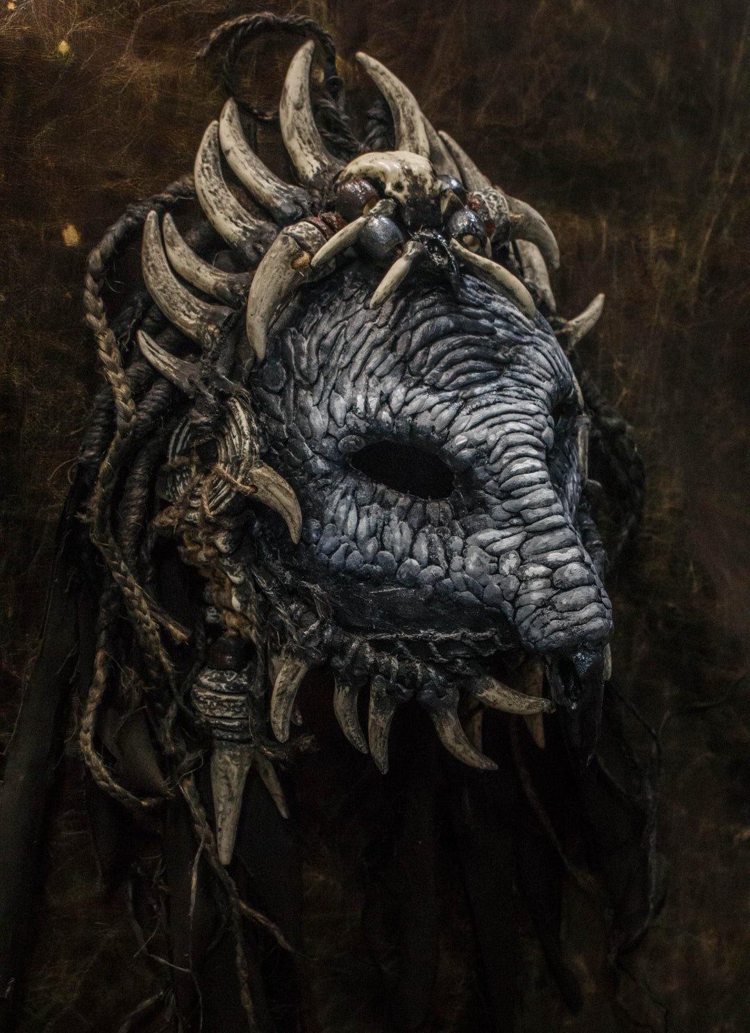 Handcrafted Owl Skull Mask | Bone Detail | Halloween Shaman Mask ...