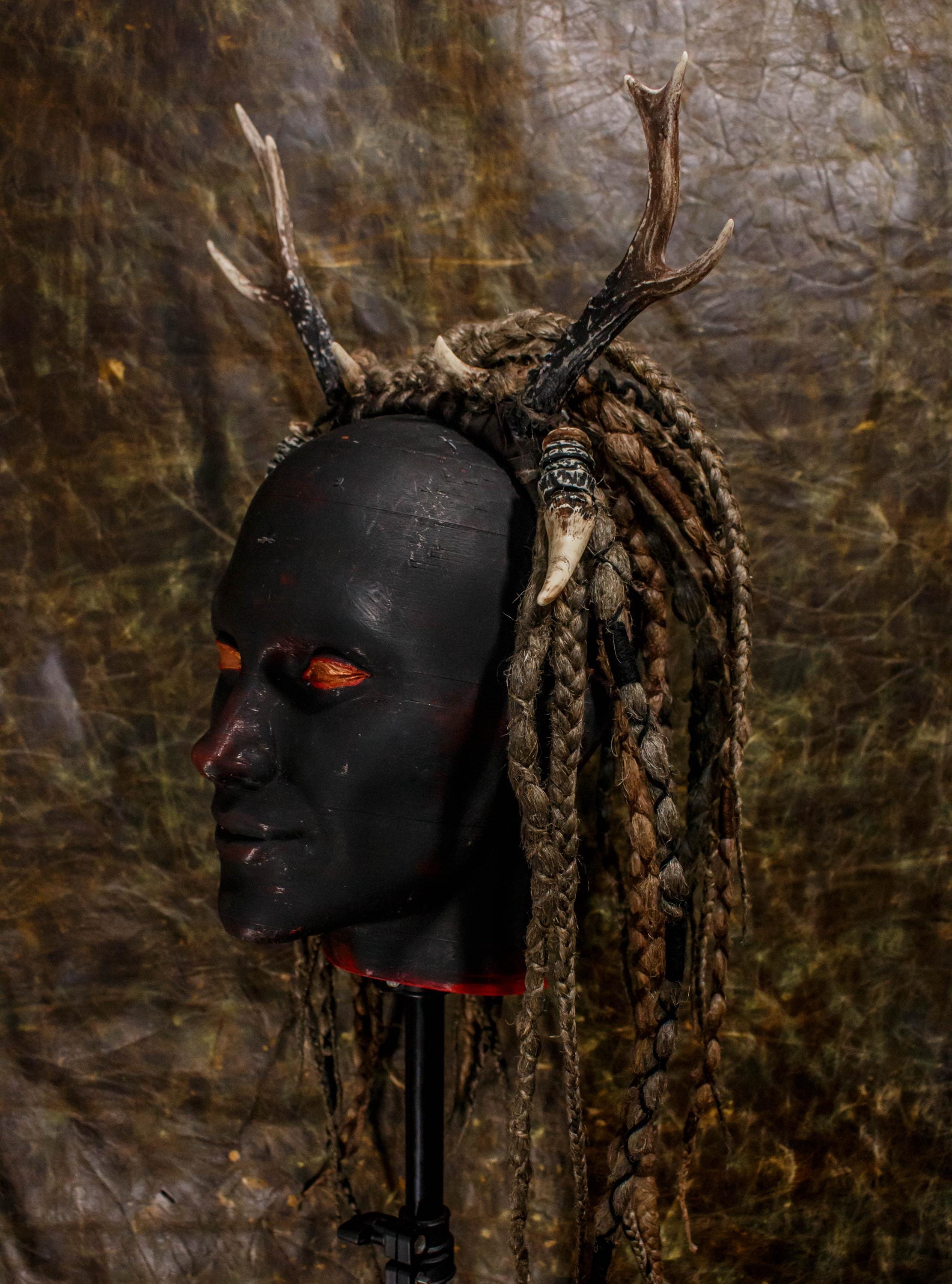 Pagan Headdress With Horns | Handmade Tribal Jewelry | Ethnic Head ...