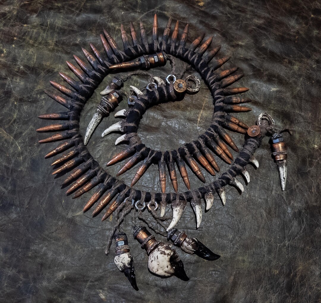 Post-apocalyptic Bullet Belt With Skulls, Teeth | Wasteland Warrior ...