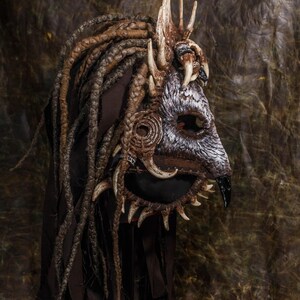 Dark Druid Owl Skull Mask | Bone & Fang LARP Headdress | Witchcraft ...
