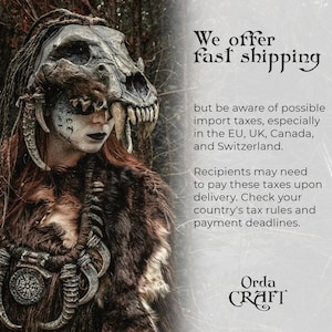 Cave Wolf Skull Hat | Shaman Costume Accessory | Handmade Headdress ...