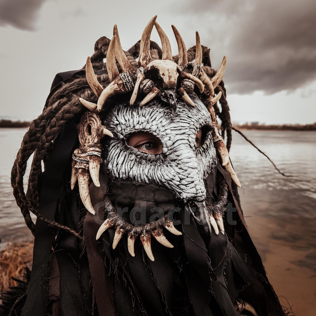 Halloween Owl Skull Mask | Bone Accents | Tribal Shaman Costume ...