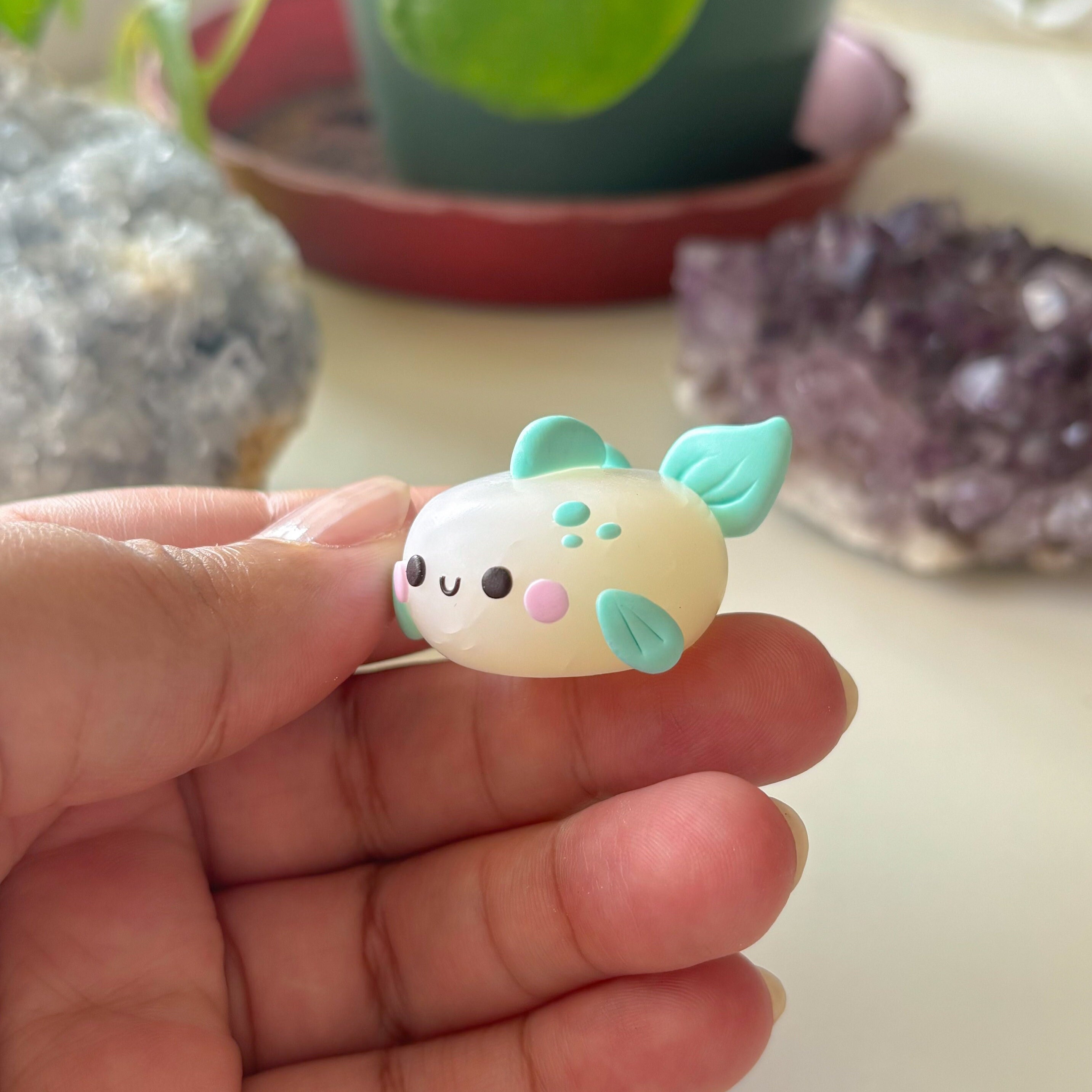 Small Fish Figurine in Polymer Clay - Quartz Effect Fimo, Collectible ...