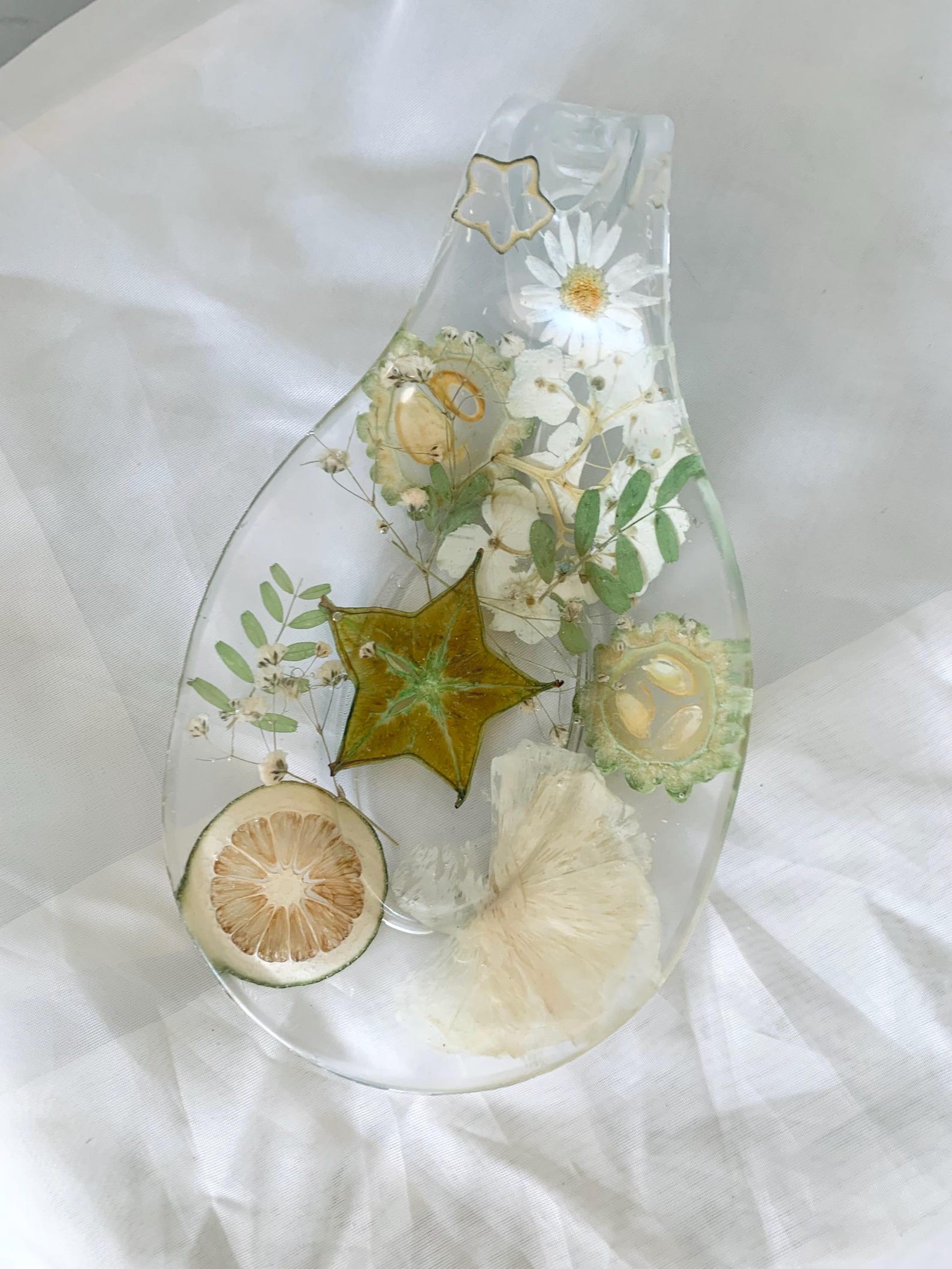 GREEN FRUITS + FLOWERS - Starfruit & Lime - Clear Green- Flowers Accent ...