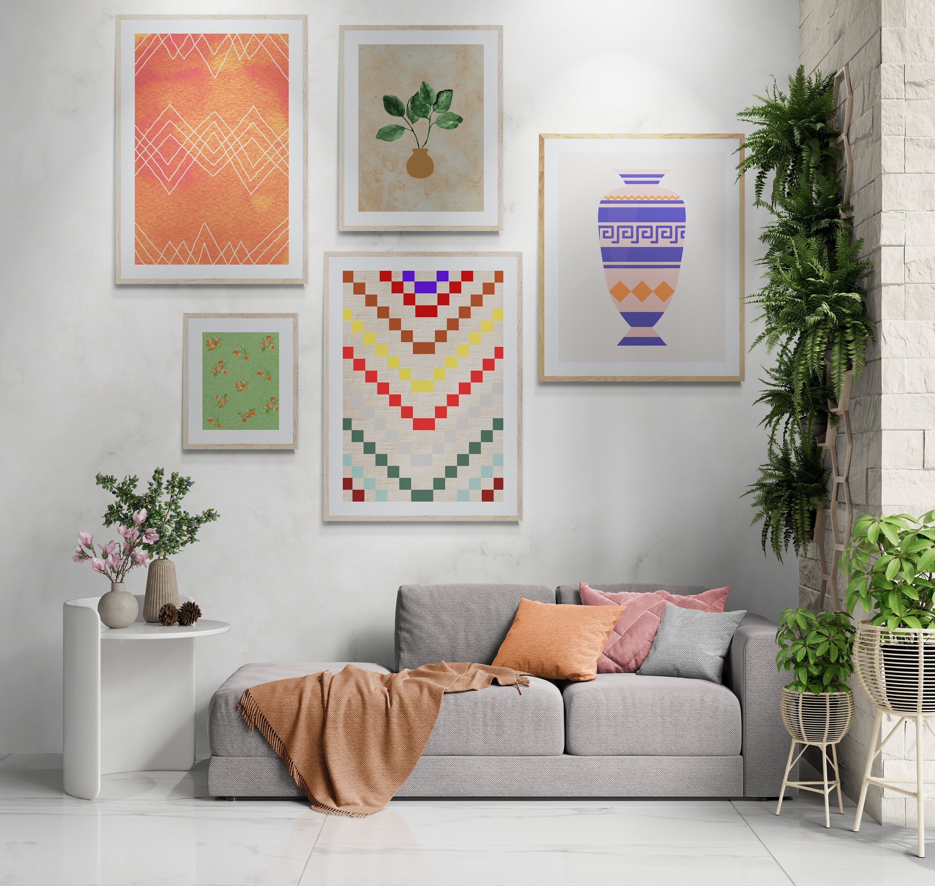 Bohoprints, Set of Boho Printable Wall Art, Maximalist Gallery Art Set ...