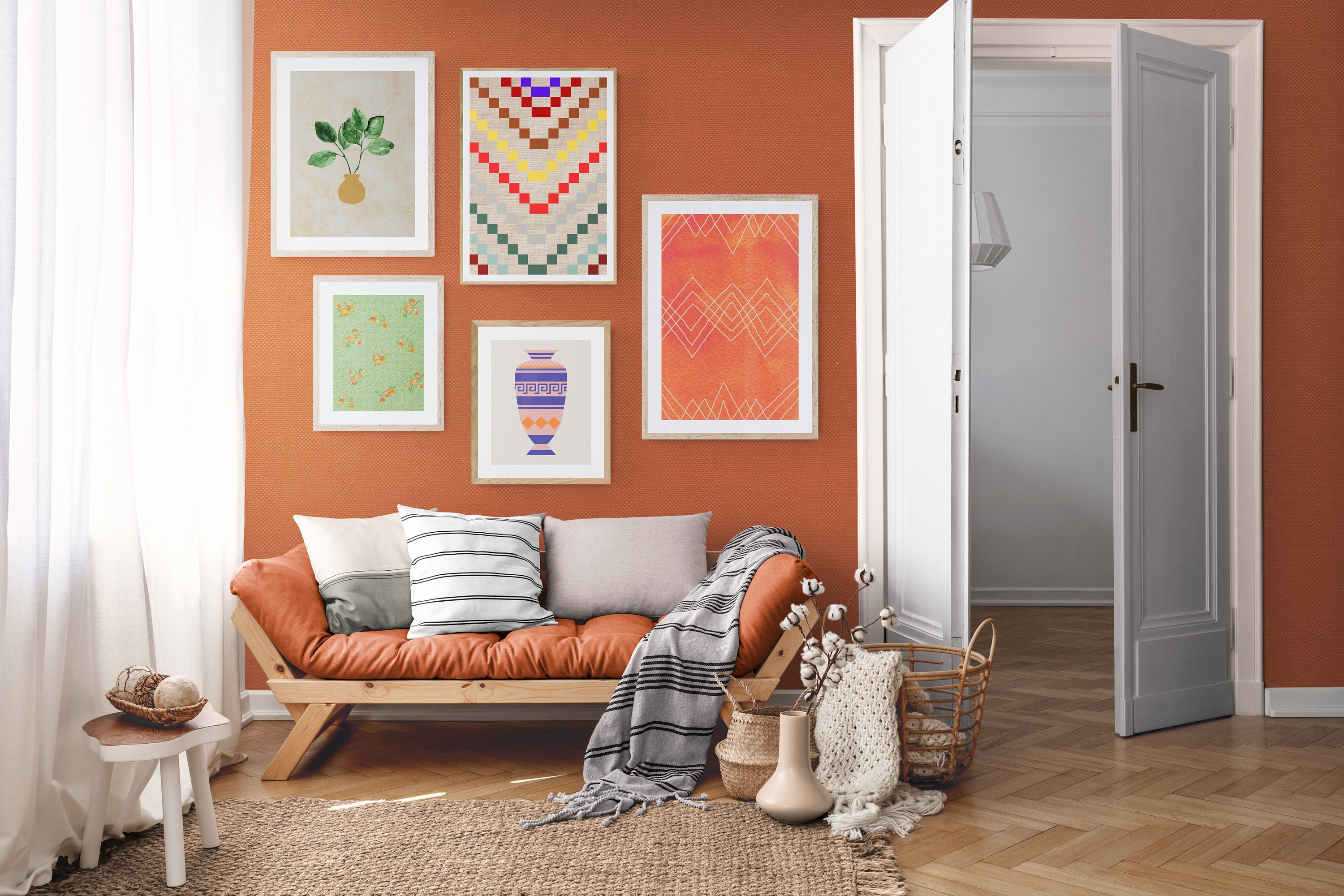 Bohoprints, Set of Boho Printable Wall Art, Maximalist Gallery Art Set, Abstract-boho-arts, High ...