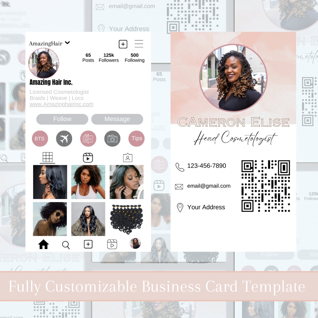 Instagram Feed Card, Instagram Business Card, Editable Template, Small ...