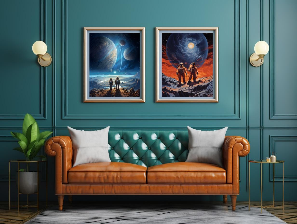 Astronaut in Space Digital Wall Art, Explore the Beauty of the Galaxy ...